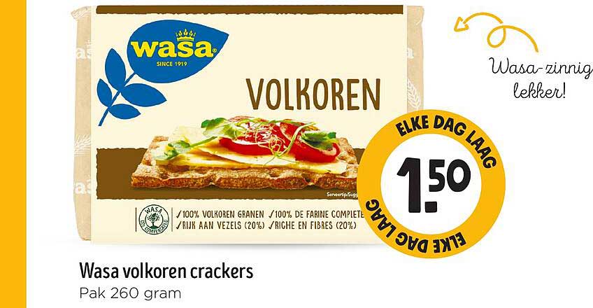 Wasa Volkoren Crackers aanbieding bij Jumbo