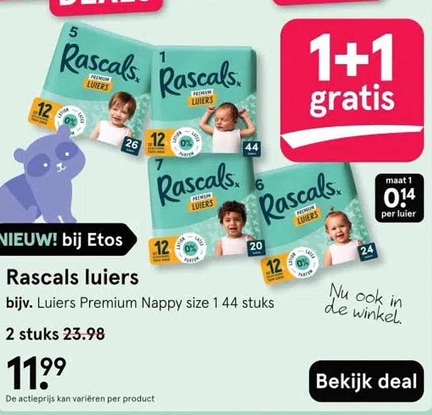 Rascals Luiers Aanbieding bij Etos - FolderFeest.nl