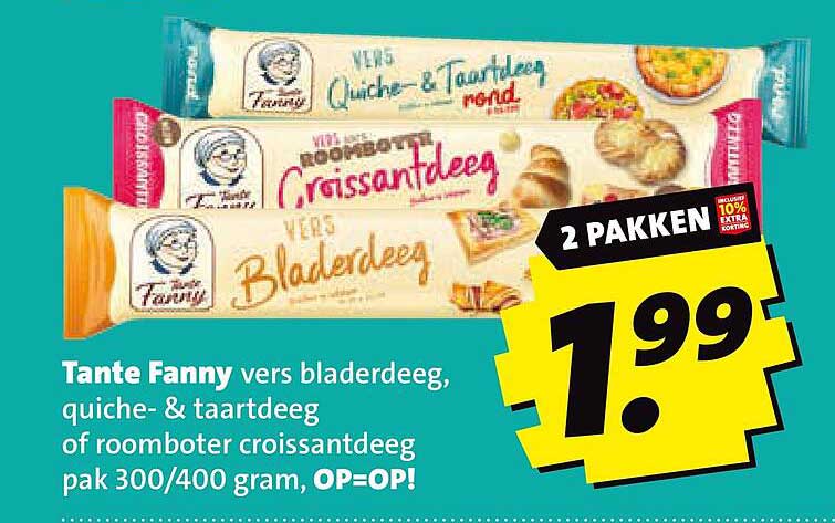 Tante Fanny Vers Bladerdeeg, Quiche- & Taartdeeg Of Roomboter ...