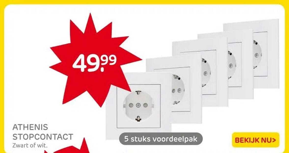 Athenis Stopcontact 5 Stuks Voordelpakket aanbieding bij Praxis