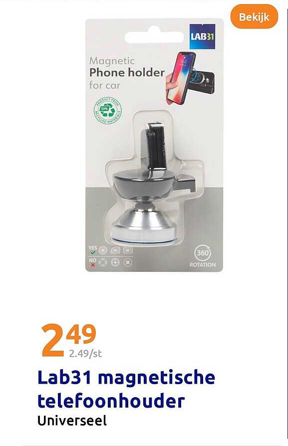 Lab31 Magnetische Telefoonhouder Aanbieding bij Action - FolderFeest.nl