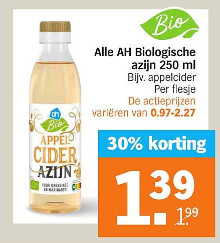 Alle Ah Biologische Azijn aanbieding bij Albert Heijn