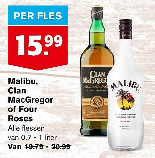 Malibu, Clan Macgregor Of Four Roses Aanbieding bij Hoogvliet ...