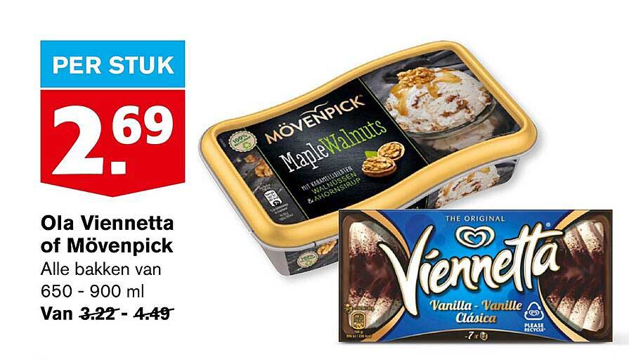 Ola Viennetta Of Mövenpick Aanbieding bij Hoogvliet - FolderFeest.nl