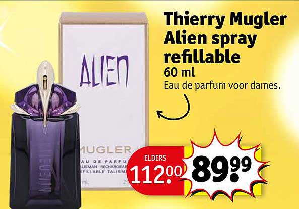 Thierry Mugler Alien Spray Refillable aanbieding bij Kruidvat