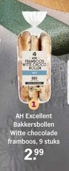Ah Excellent Bakkersbollen Witte Chocolade Framboos, 9 Stuks Aanbieding ...
