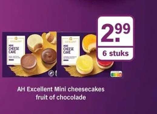 Ah Excellent Mini Cheesecakes Fruit Of Chocolade Aanbieding bij Albert ...