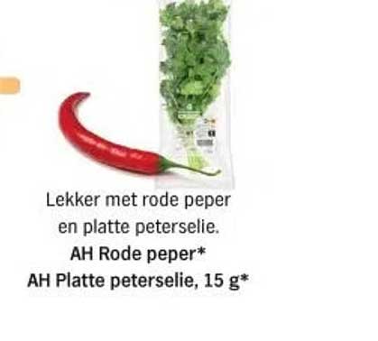 Ah Rode Peper* En Ah Platte Peterselie, 15 G* Aanbieding bij Albert ...