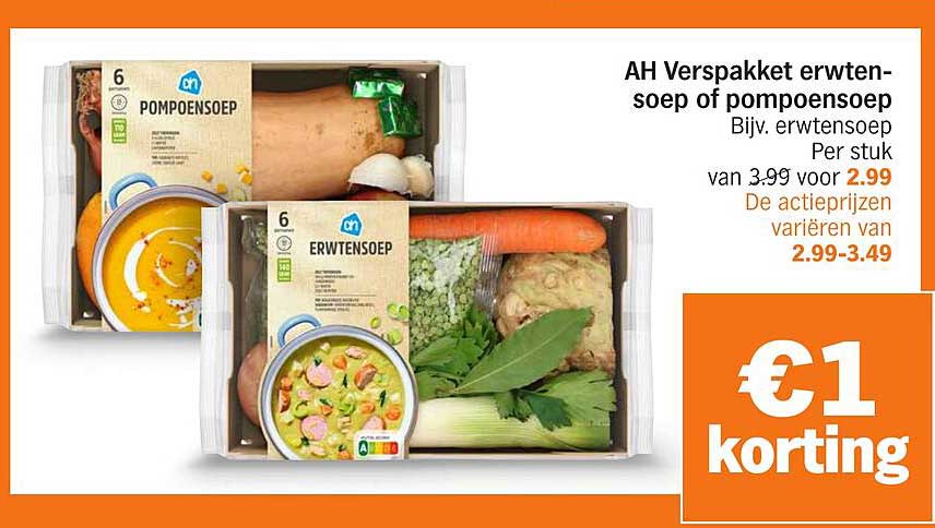 Ah Verspakket Erwtensoep Of Pompoensoep Aanbieding bij Albert Heijn ...