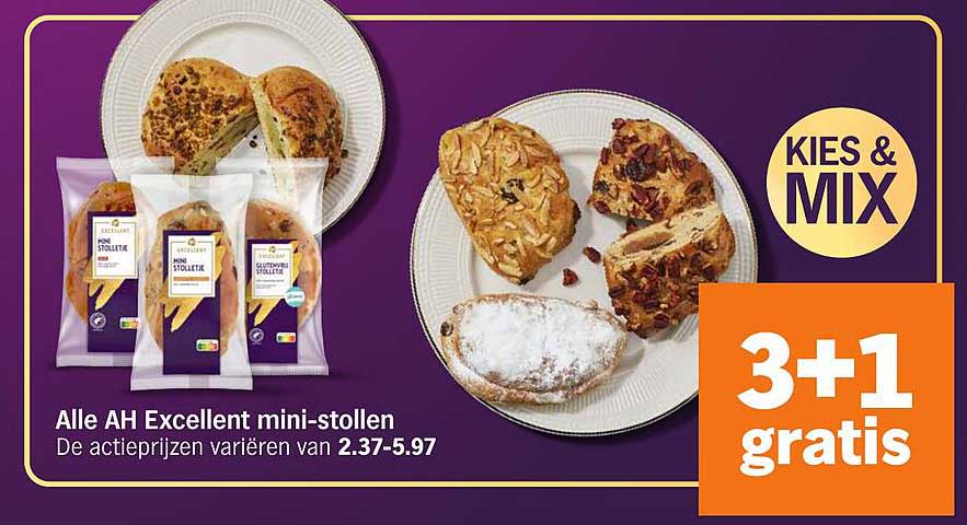 Alle Ah Excellent Mini-Stollen Aanbieding bij Albert Heijn - FolderFeest.nl