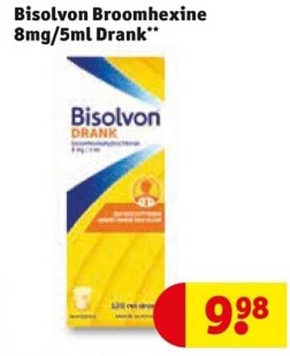 Bisolvon Broomhexine 8Mg/5Ml Drank Aanbieding bij Kruidvat - FolderFeest.nl