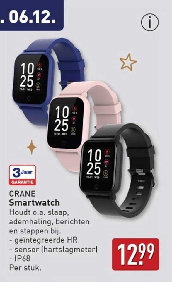 Crane Smartwatch Aanbieding bij ALDI - FolderFeest.nl