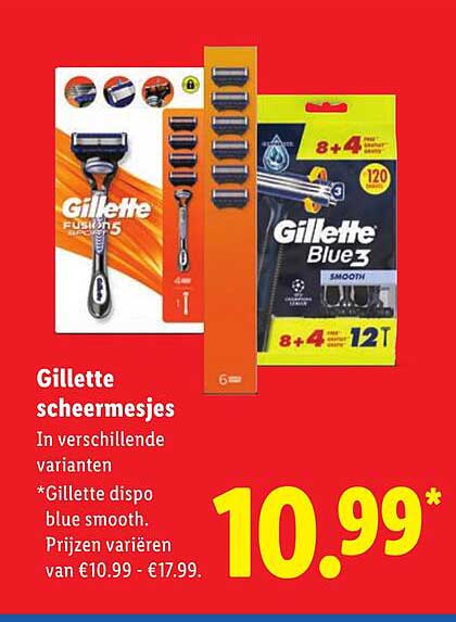 Gillette Scheermesjes Aanbieding bij Lidl - FolderFeest.nl