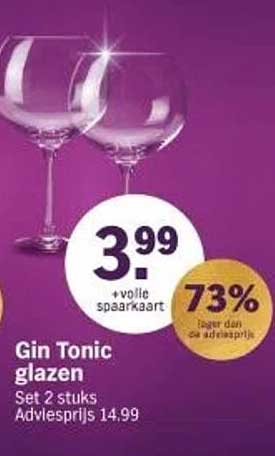 Gin Tonic Glazen Aanbieding bij Albert Heijn - FolderFeest.nl