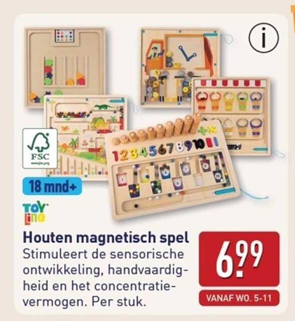 Houten Magnetisch Spel Aanbieding bij ALDI - FolderFeest.nl