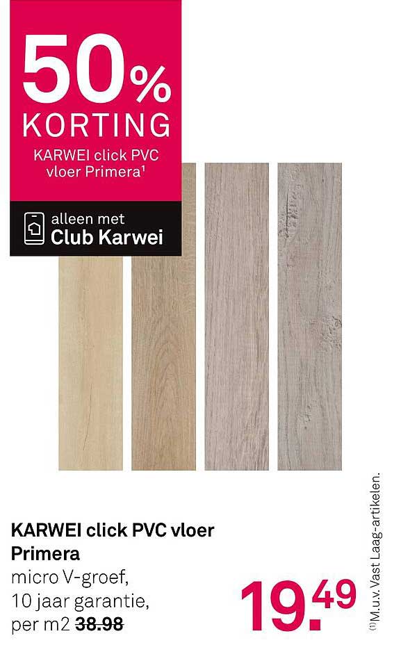 Karwei Click Pvc Vloer Primera Aanbieding bij Karwei - FolderFeest.nl