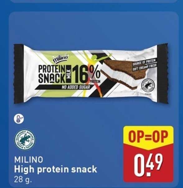 Milino High Protein Snack Aanbieding bij ALDI - FolderFeest.nl