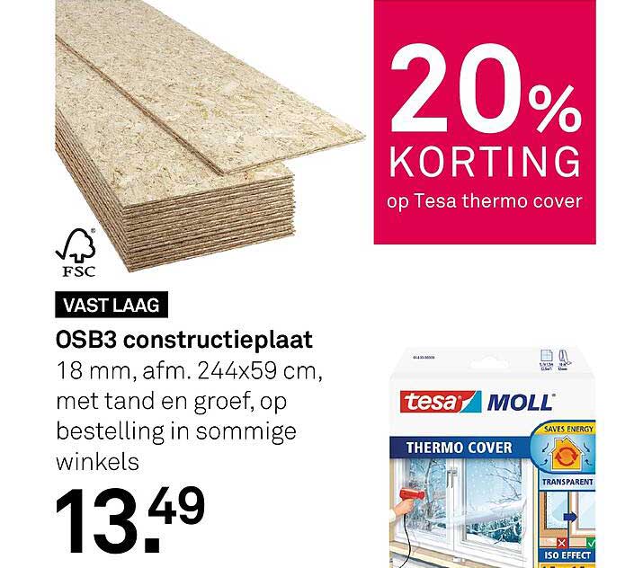 Osb3 Constructieplaat 18 Mm, Afm. 244X59 Cm, Met Tand En Groef ...