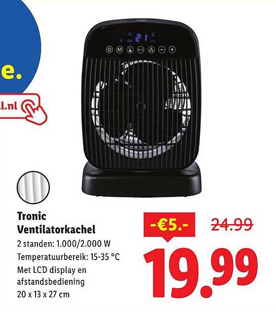 Tronic Ventilatorkachel Aanbieding bij Lidl - FolderFeest.nl