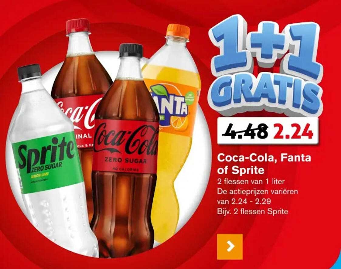 Coca-Cola, Fanta Of Sprite Aanbieding bij Hoogvliet - FolderFeest.nl