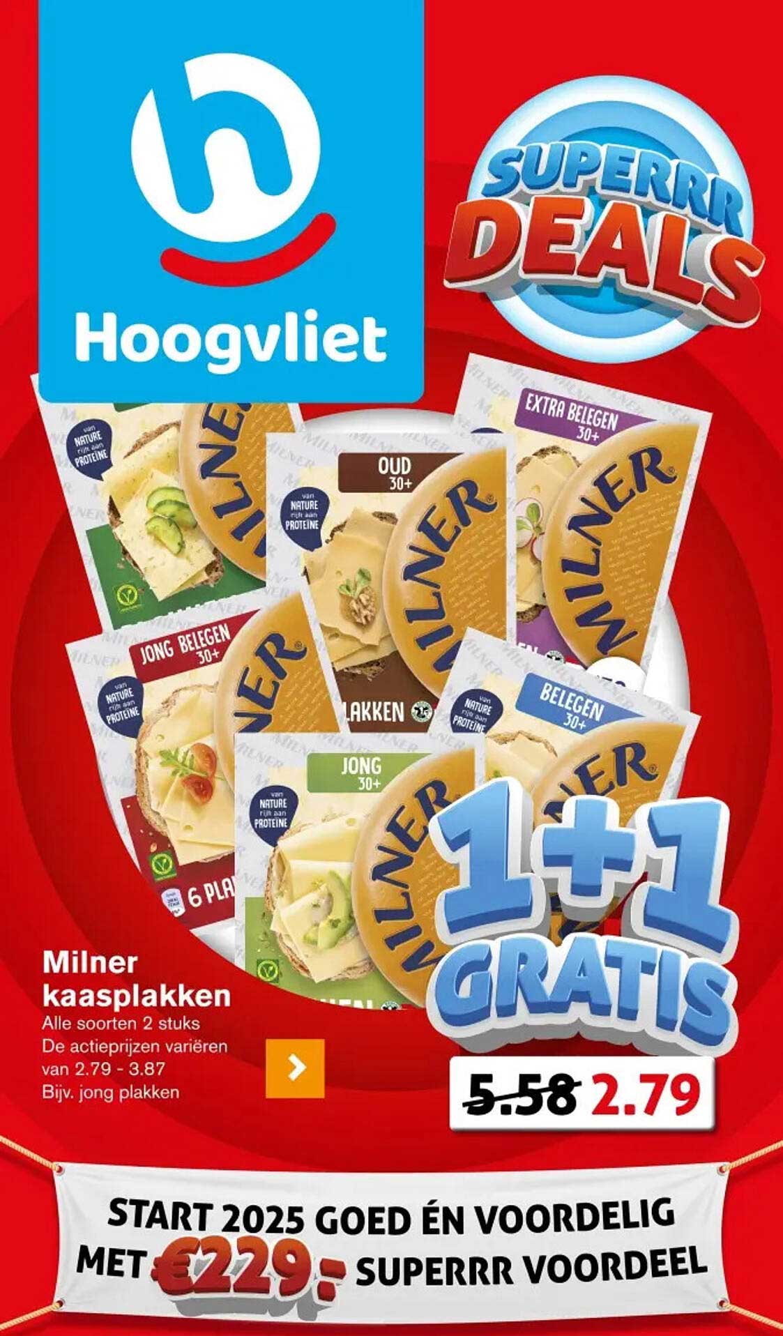 Milner Kaasplakken aanbieding bij Hoogvliet