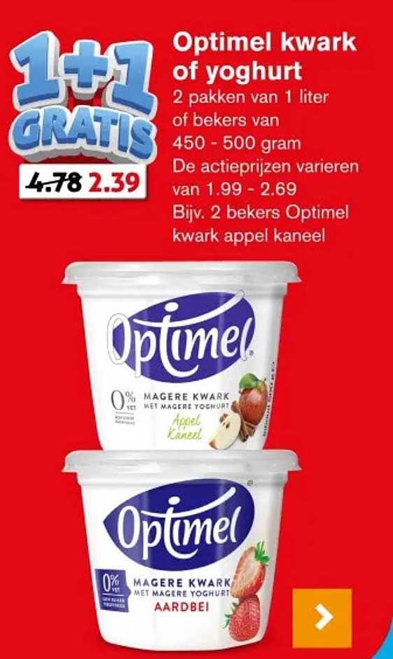 Optimel Kwark Of Yoghurt Aanbieding bij Hoogvliet - FolderFeest.nl