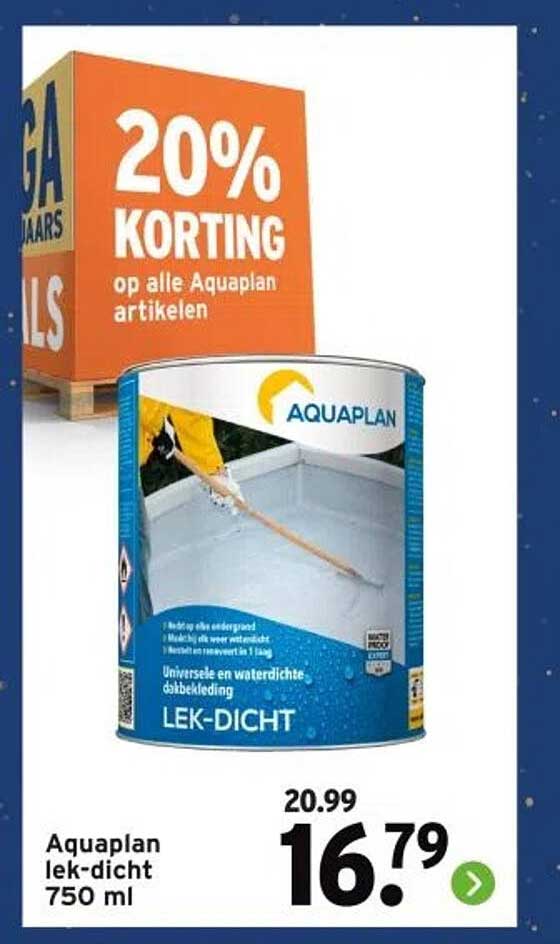 Aquaplan Lek-Dicht 750 Ml Aanbieding bij GAMMA - FolderFeest.nl