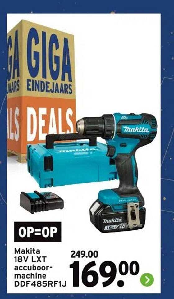 Makita 18V Lxt Accuboor-Machine Ddf485Rf1J Aanbieding bij GAMMA ...