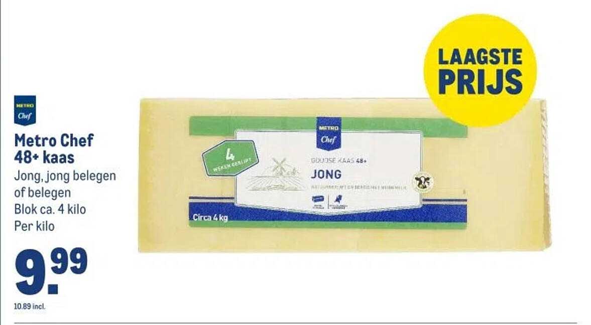 Metro Chef 48+ Kaas Aanbieding bij Makro - FolderFeest.nl