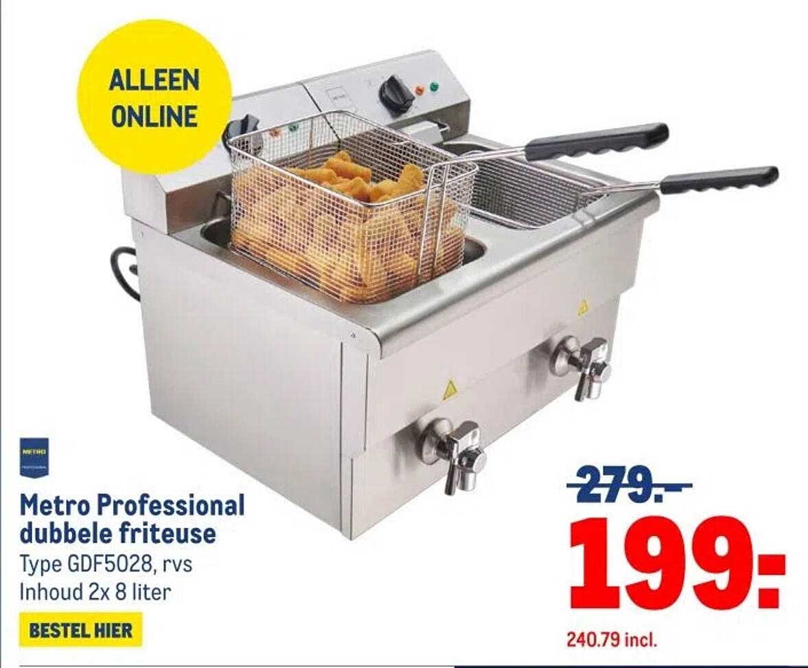 Metro Professional Dubbele Friteuse Aanbieding bij Makro - FolderFeest.nl