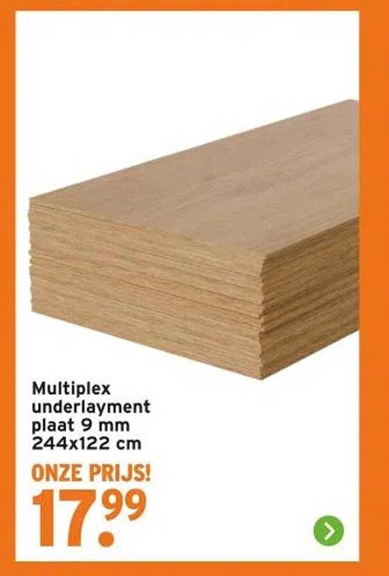 Multiplex Underlayment Plaat 9 Mm 244X122 Cm Aanbieding bij GAMMA ...