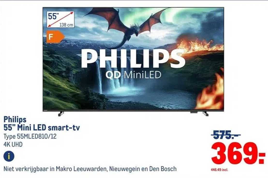 Philips 55" Mini Led Smart-Tv Aanbieding bij Makro - FolderFeest.nl