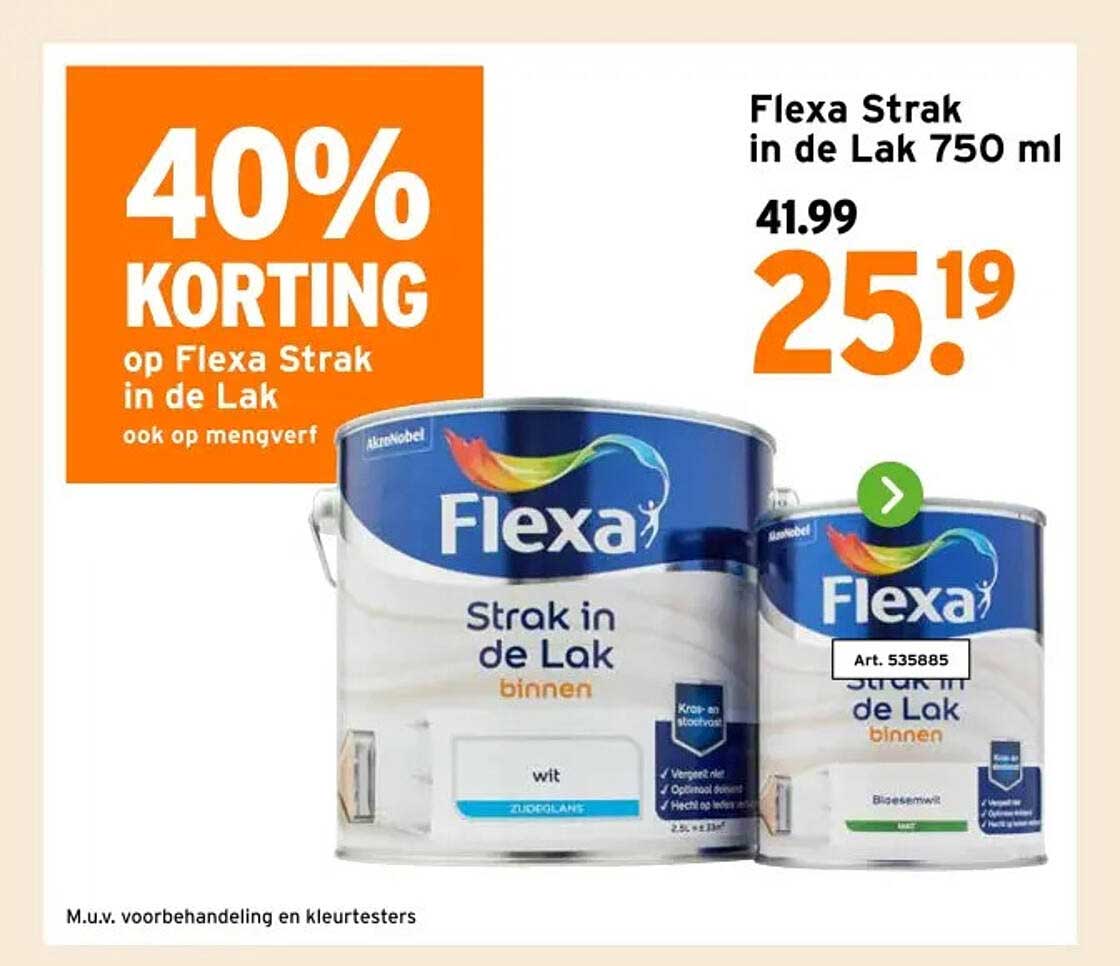 Flexa Strak In De Lak 750 Ml Aanbieding bij GAMMA - FolderFeest.nl