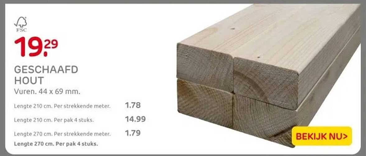 Geschaafd Hout aanbieding bij Praxis
