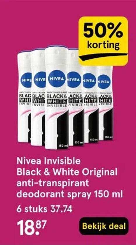 Nivea Invisible Black & White Original Anti-Transpirant Deodorant Spray ...