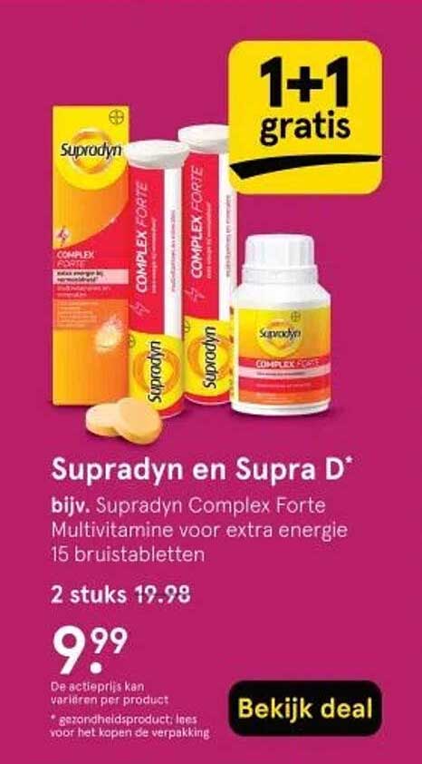 Supradyn En Supra D* Bijv. Supradyn Complex Forte Multivitamine Voor ...