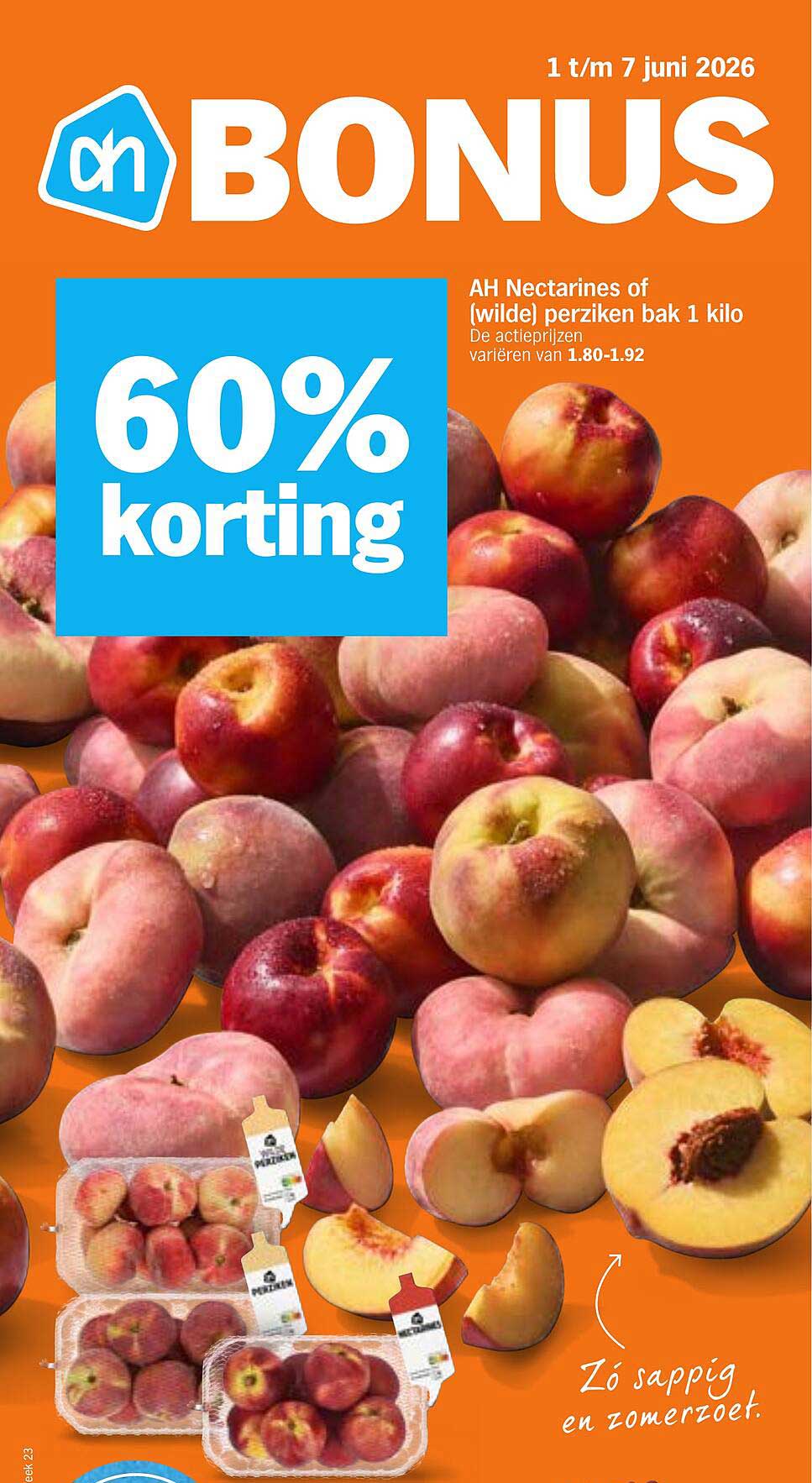 Ah Nectarines Of (Wilde) Perziken Bak 1 Kilo 60% Korting Aanbieding bij ...
