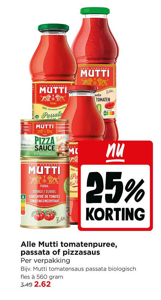 Alle Mutti Tomatenpuree, Passata Of Pizzasaus 25% Korting Aanbieding ...