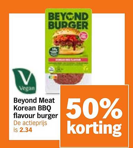 Beyond Meat Korean Bbq Flavour Burger Aanbieding bij Albert Heijn ...