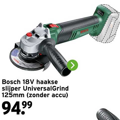 Bosch 18V Haakse Slijper Universalgrind 125Mm (Zonder Accu) Aanbieding ...