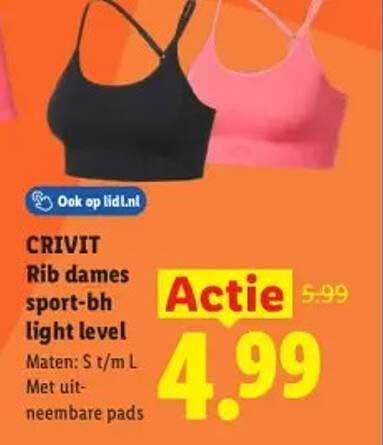 Crivit Rib Dames Sport-Bh Light Level Aanbieding bij Lidl - FolderFeest.nl