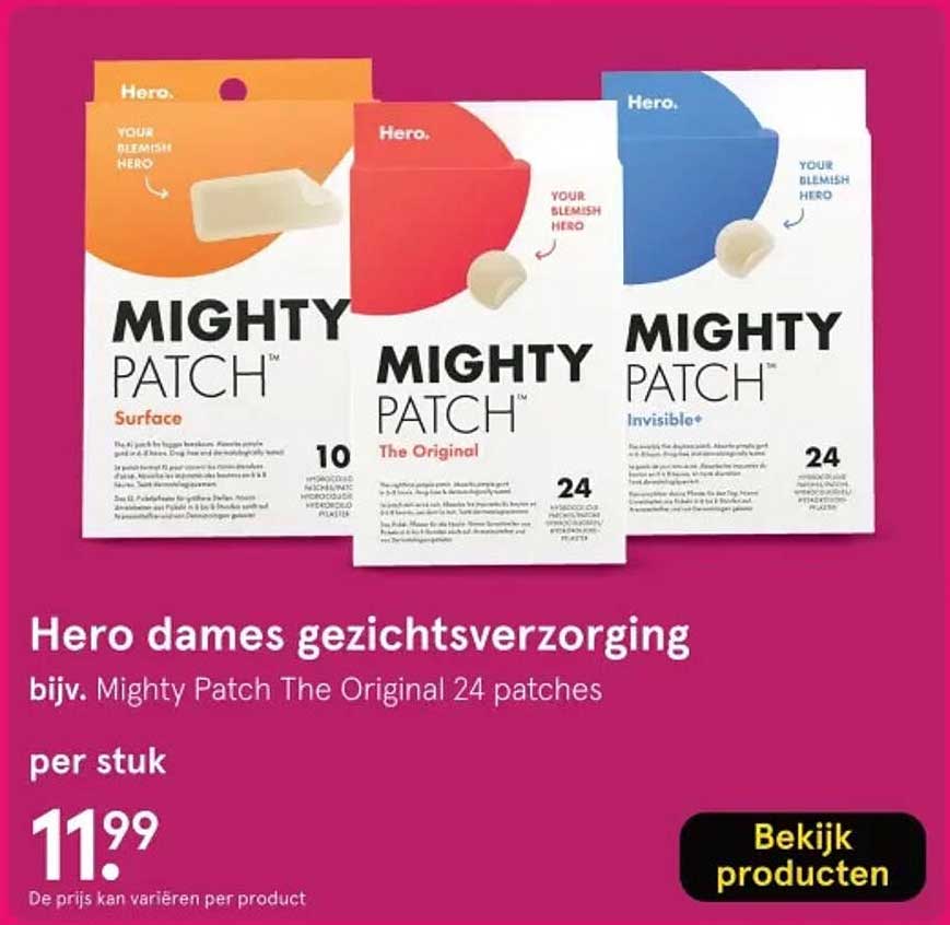 Hero Dames Gezichtsverzorging Bijv. Mighty Patch The Original 24 ...