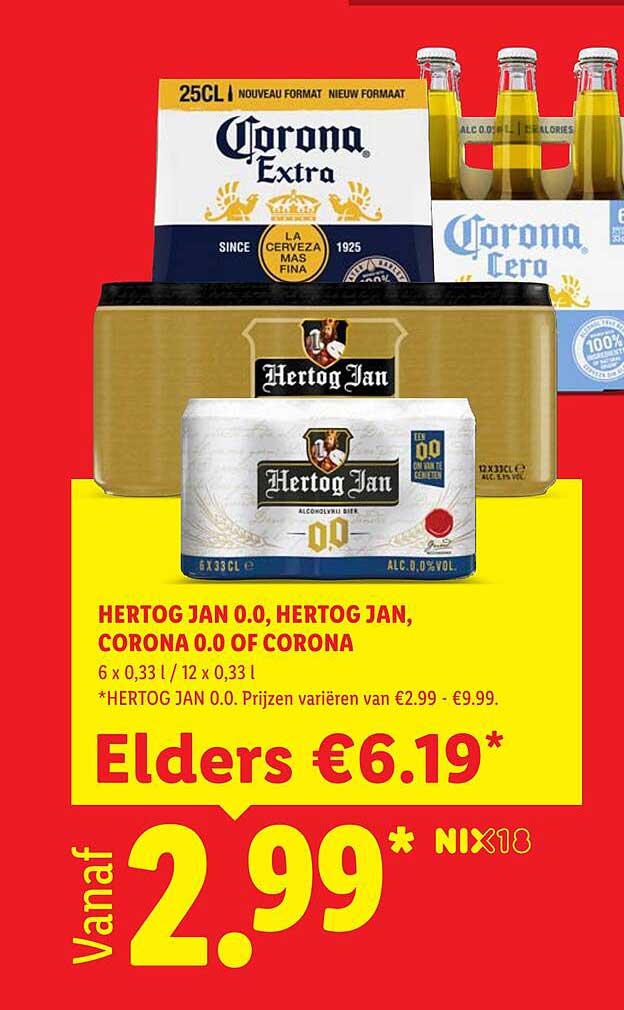 Hertog Jan 0.0, Hertog Jan, Corona 0.0 Of Corona Aanbieding bij Lidl ...