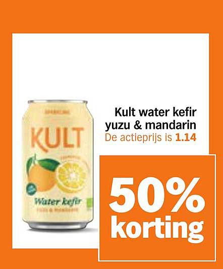 Kult Water Kefir Yuzu & Mandarijn 50% Korting Aanbieding bij Albert ...