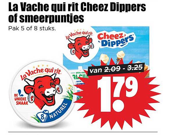 La Vache Qui Rit Puntjes Of Cheez Dippers Of Boursin Aanbieding bij ...