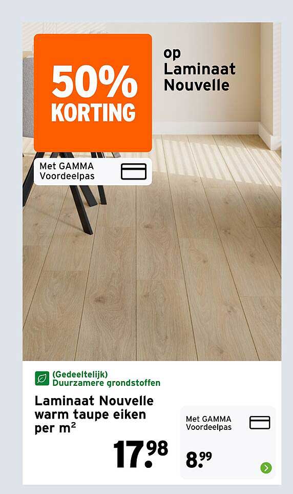 Laminaat Nouvelle Warm Taupe Eiken Per M² 50% Korting Aanbieding bij ...