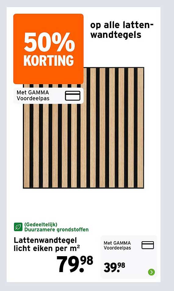 Lattenwandtegel Licht Eiken Per M² 50% Korting Op Alle Latten ...