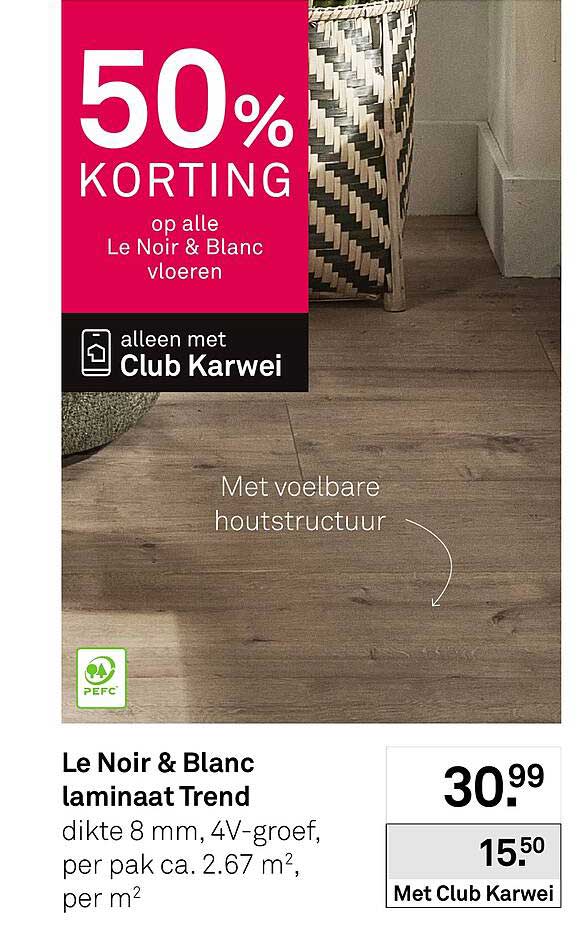 Le Noir & Blanc Laminaat Trend Aanbieding bij Karwei - FolderFeest.nl