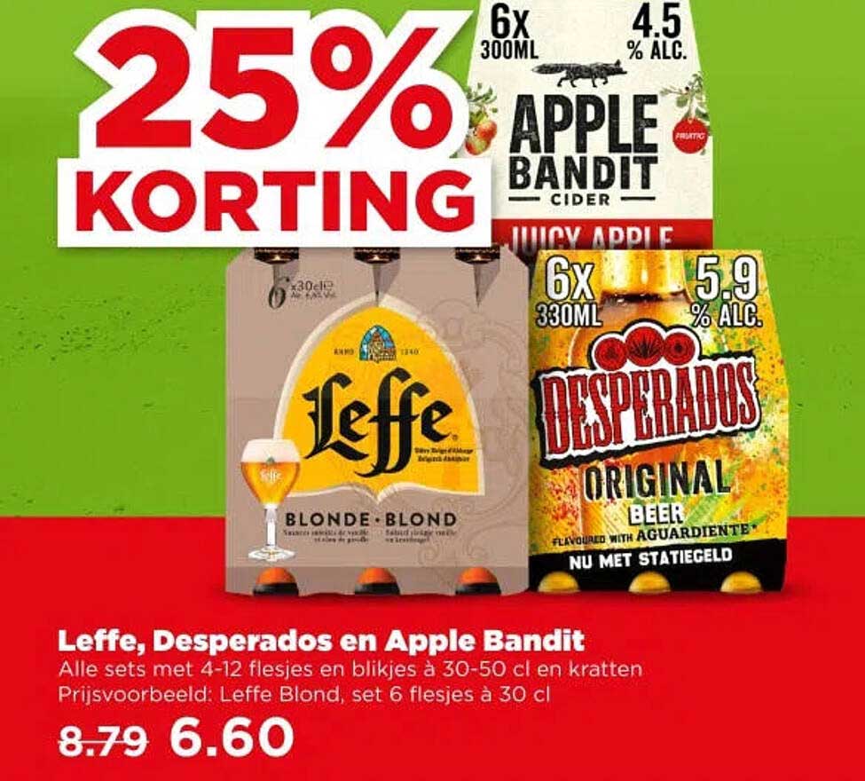 Leffe, Desperados En Apple Bandit 25% Korting Aanbieding bij PLUS ...
