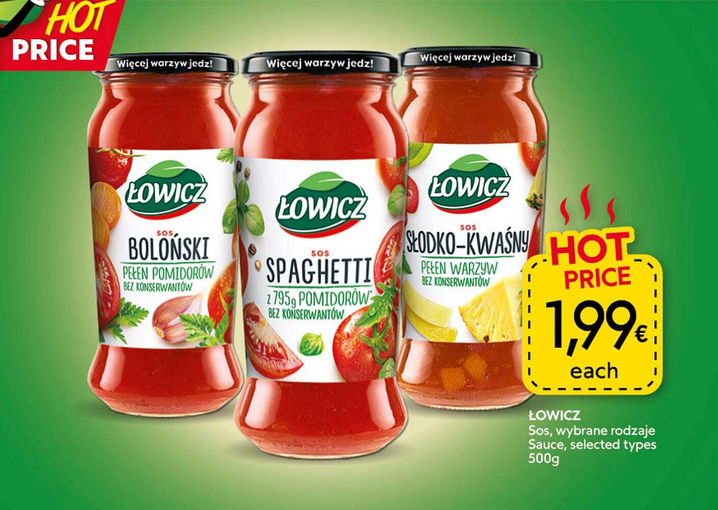 Łowicz Sos, Selected Types 500G Aanbieding bij Food Plus - FolderFeest.nl